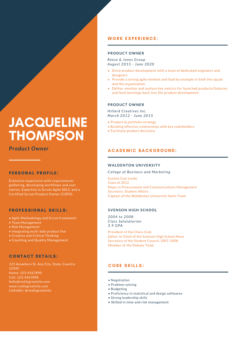 How To Write A Perfect Product Owner Resume VivifyScrum Blog